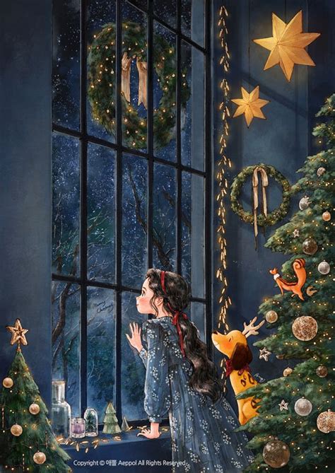 冬日的温暖 ～ 森林女孩日记系列插画 2021 堆糖，美图壁纸兴趣社区