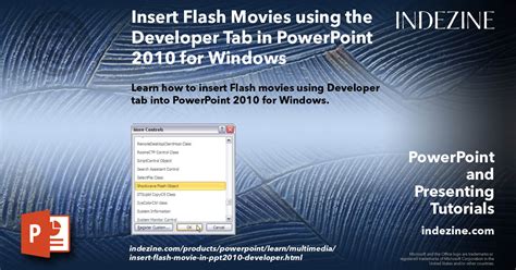 insert flash movies using the developer tab in powerpoint 2010 for windows