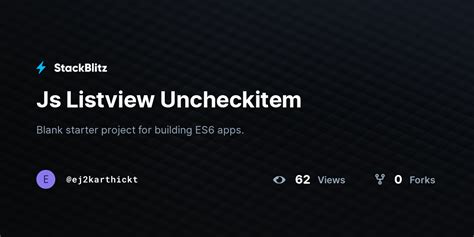 js listview uncheckitem stackblitz