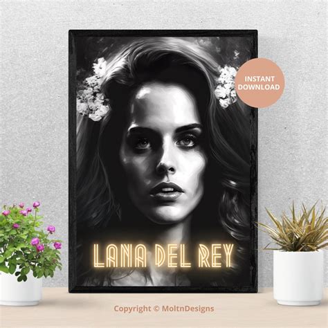Lana Del Rey Poster Lana Del Rey Portrait Lana Del Rey Print Lana