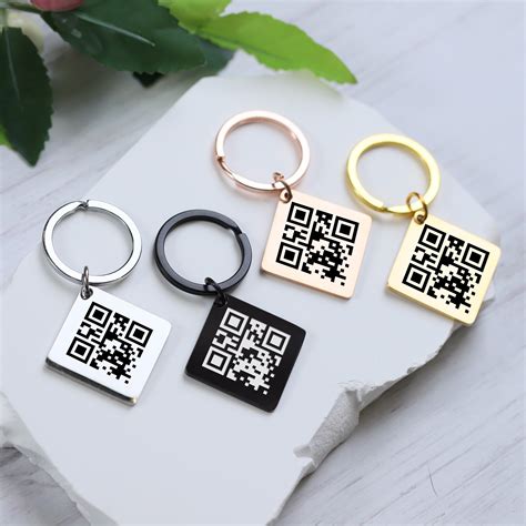 personalized qr code keychain custom code key chain engraved music