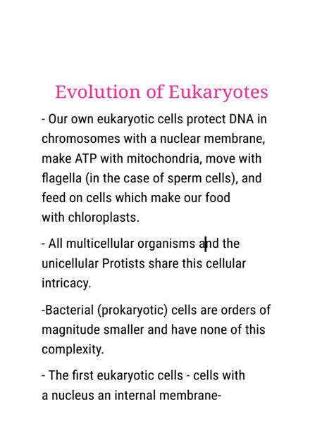 Evolution Of Eukaryotes Pdf