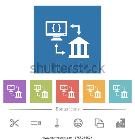 Open Banking Api Flat White Icons Stock Vector Royalty Free 1755934526 Shutterstock