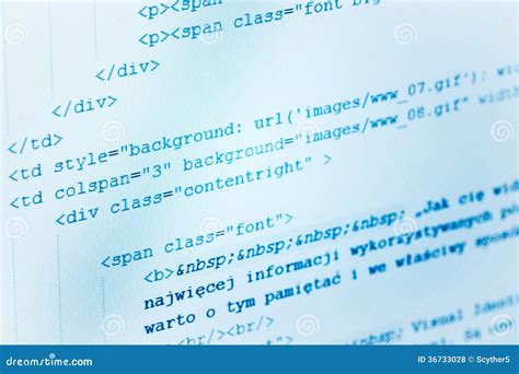 Html Webcode Stock Foto Image Of Computer Routinematig 36733028