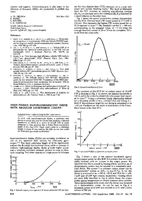 Pdf High Power Superluminescent Diode With Reduced Coherence Length