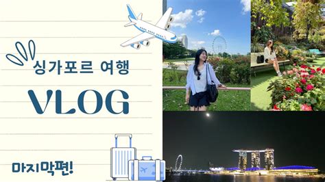 일상 Vlog 싱가포르 여행 마지막 영상👏🏻 싱가포르 야경투어 마리나베이 나홀로 산책 가든즈바이더베이 Youtube