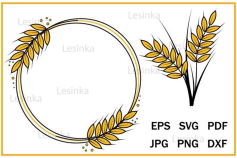 Cute Round Border Frame Made Of Wheat Graphic By Lesinka · Creative Fabrica
