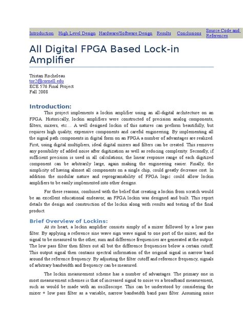 All Digital Fpga Based Lock In Amplifier Pdf Analog To Digital
