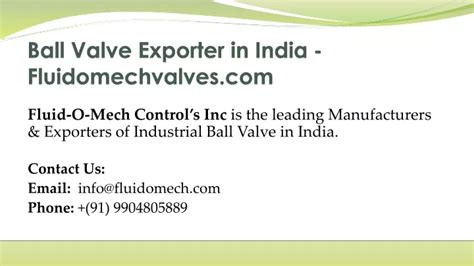 PPT Ball Valve Manufacturer Ball Valve Exporter In India PowerPoint Presentation ID