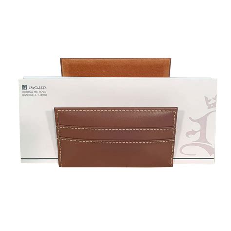 Rustic Sienna Brown Leather Letter Holder The Elegant Office