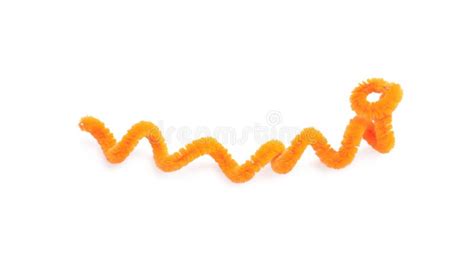 Orange Fluffy Wire Isolated On White Top View Clown`s Accessory Stock