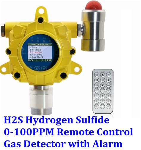 H2S Hydrogen Sulfide Fixed Gas Detector With Remote Control Alarm Monitor 0 100PPM Win Sensors
