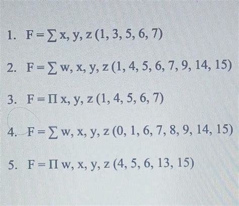 Solved Use Karnaugh Maps To Find The Minimum Expression Of