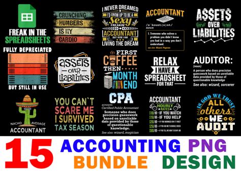 15 Accounting Shirt Designs Bundle For Commercial Use Accounting T