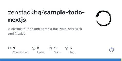 github zenstackhq sample todo nextjs a complete todo app sample