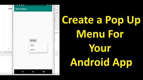 Android Studio How To Create A Pop Up Menu For Android App Tech