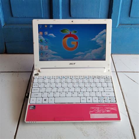Acer Aspire One Happy Warna Pink Putih Netbook Ram 2gb Hdd 160gb Intel N550 Shopee Indonesia