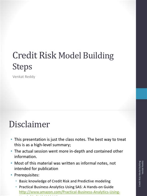 Credit Risk Model Building Steps Pdf Risk Credit