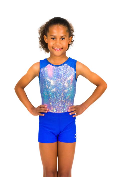 Bright Blueberry Sleeveless Girl Gymnastics Leotard Gym Elite Sportswears