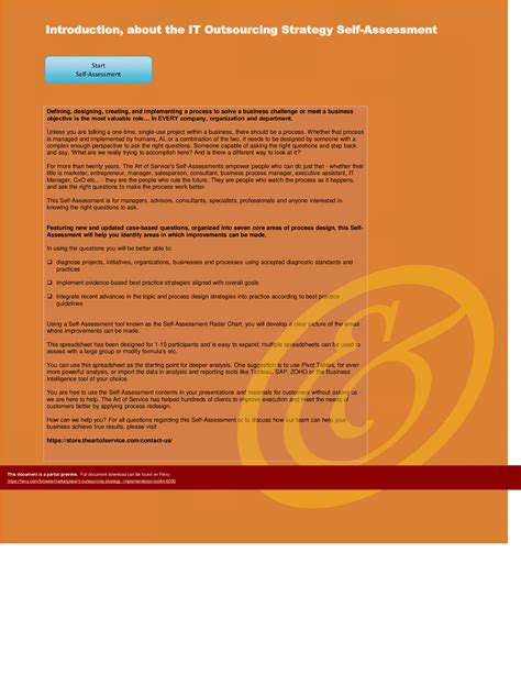 It Outsourcing Strategy Implementation Toolkit Template Excel Xls