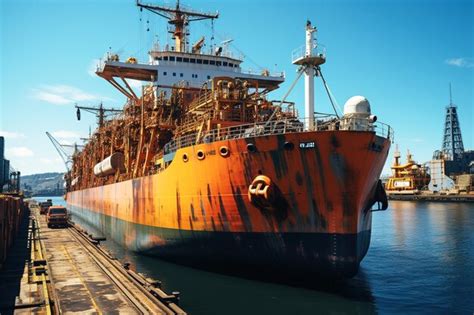 Premium Ai Image Port Terminal Container Logistics Ocean Transportation