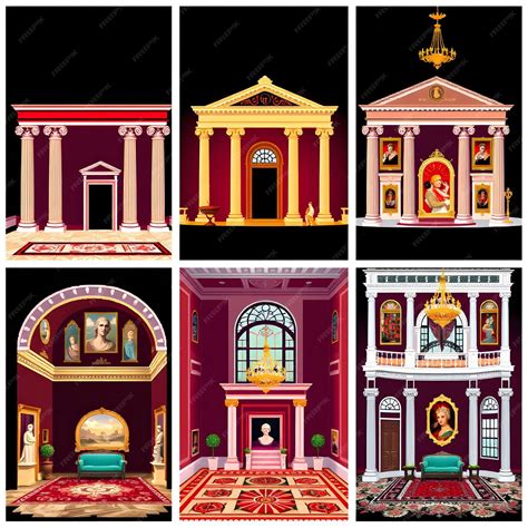 Set Neo Classical Mansions With Grand Columns And Symmetrical Designs