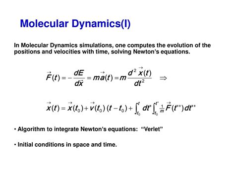 Ppt Geometry Optimization Molecular Dynamics And Vibrational Spectra Powerpoint Presentation