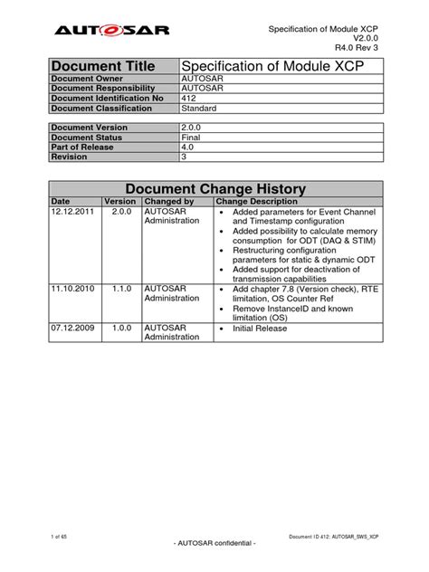 Autosar Sws Xcp Pdf Application Programming Interface