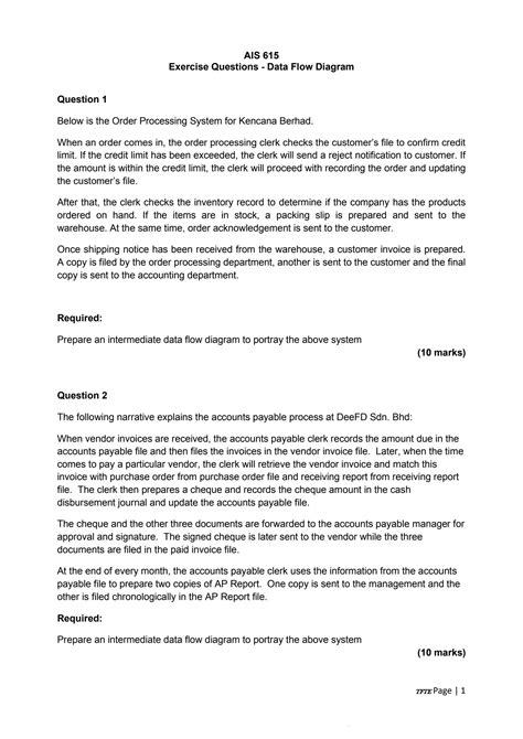 SOLUTION Questions Of Data Flow Diagram Studypool