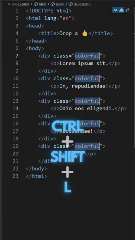 why you should use ctrl shift l in vs code html and css tutorial