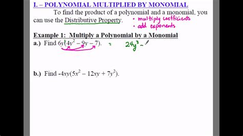 Algebra 1 82 Notes Example 1 Multiply A Polynomial By A Monomial