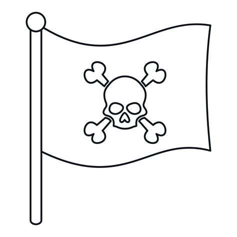 Pirate Flag Icon Outline Style 15040341 Vector Art At Vecteezy