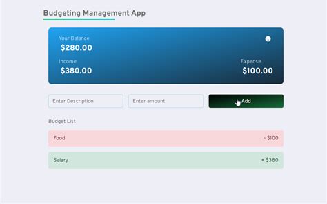 Budgeting Management App In VanillaJS With Source Code SourceCodester