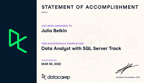 Data Analyst With Sql Datacamp Track Review By Julia Belkin Medium