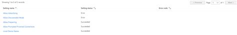 bluetooth settings giving error without error code r intune