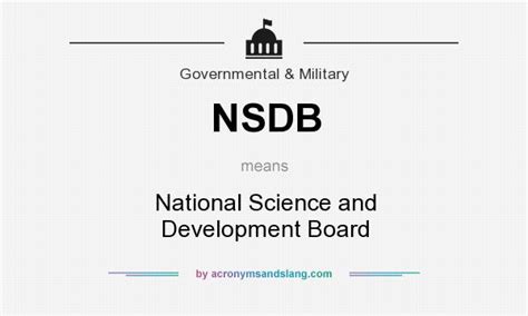 Nsdb National Science And Development Board In Government And Military