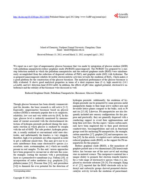 Amperometric Glucose Biosensor Based On Integration Of Glucose Oxidase With Palladium