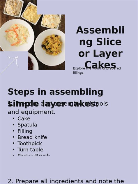 Lesson 2 Assembling Layer And Filling Of Cakes Pdf Cakes Icing Food