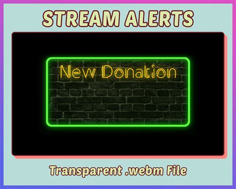 Animated Twitch Alert Stream Alert Box Neon Brick Wall Etsy