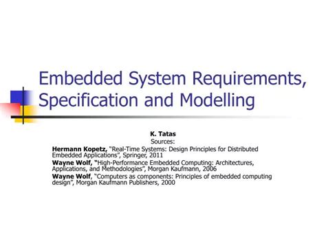Ppt Embedded System Requirements Specification And Modelling Powerpoint Presentation Id3753039