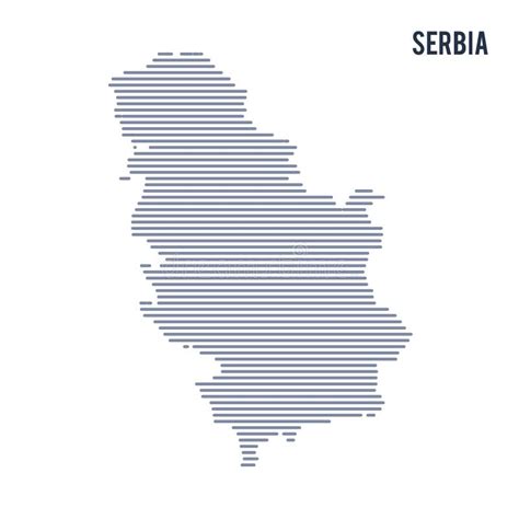 Vector Abstract Hatched Map Of Serbia With Lines Isolated On A White