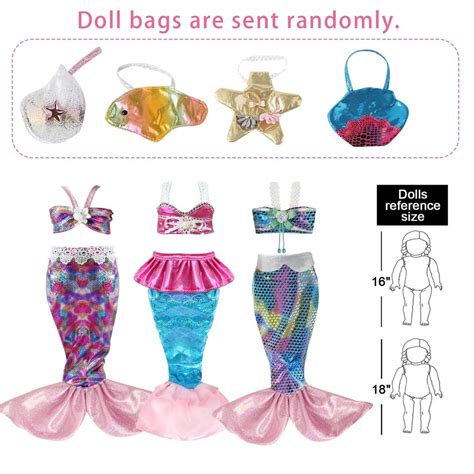 18 Inch Doll Clothing And Accessories Sets Mermaid Doll Clothes