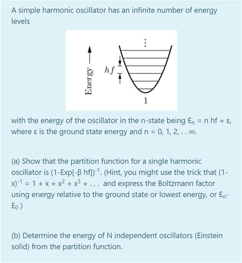 Solved A simple harmonic oscillator has an infinite number | Chegg.com