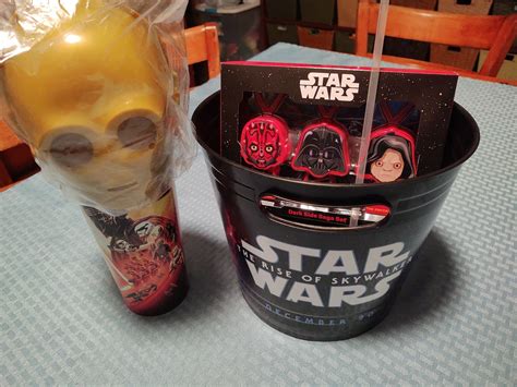 Star Wars Rise Of Skywalker Dark Side Saga Popcorn Bucket And Cup And C3po