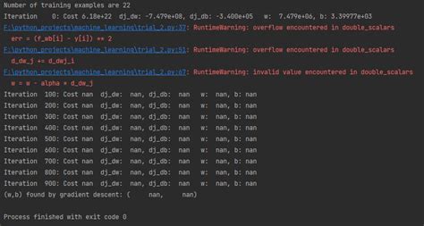Runtimewarning While Running Gradient Descent On My Ide Supervised Ml