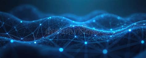 Abstract Background Shows Blue Glowing Plexus Lines Dots Polygonal