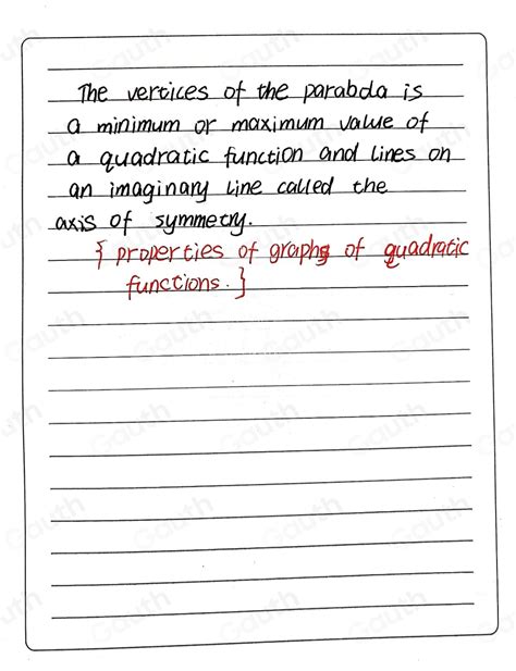 Solved The Of The Parabola Is A Minimum Or Maximum Value Of A