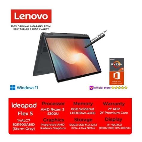 Promo Lenovo Ideapad Flex Alc R A Id Amd Ryzen U Gb Gb Ssd Wuxga Touch