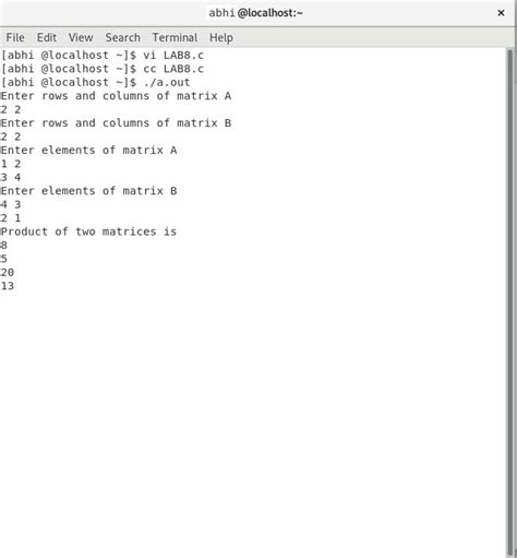 Vtu Cse Labs Cpl 8 Matrix Multiplication