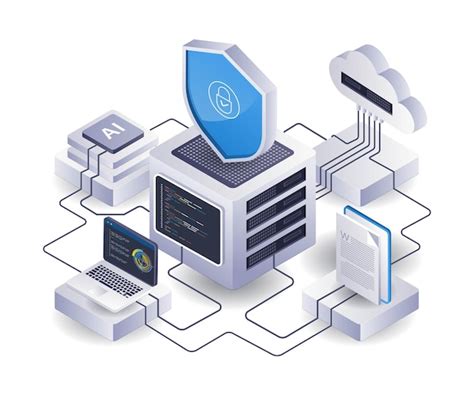 Premium Vector Artificial Intelligence Technology Server Security